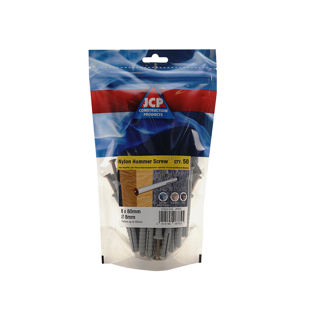 COUNTERSUNK HEAD NYLON HAMMER SCREWS ZYP