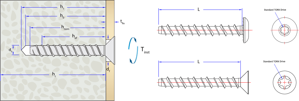 COUNTERSUNK HEAD ANKERBOLTS BZP